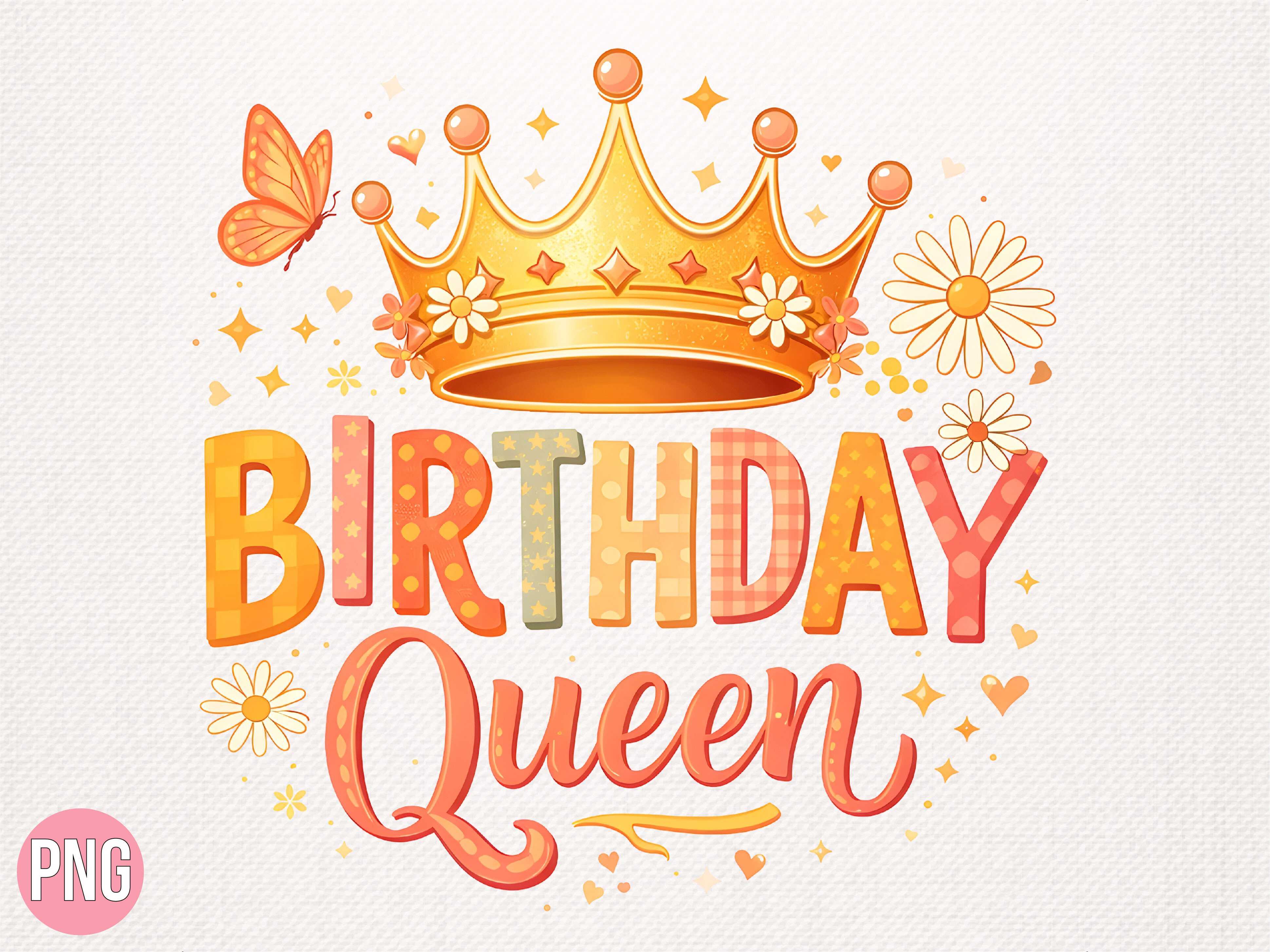 Birthday Queen Crown Pink Floral PNG Graphic by Moo Prints · Creative ...