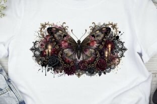 Gothic Butterfly Rose Floral PNG Graphic by ArtbyCrystalJennings ...