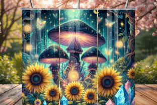 Mystical Sunflower Mushroom Tumbler WRAP Graphic by Frogi Prints ...