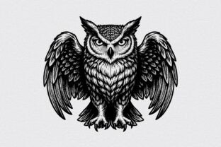 Owl Wings Engraving SVG Graphic by ArtFlowCODesign · Creative Fabrica