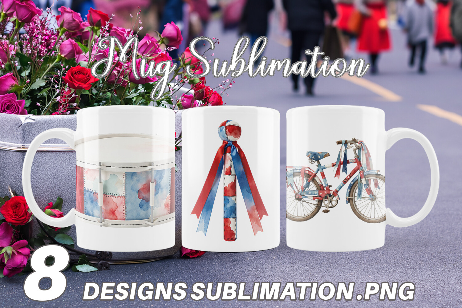 Patriotic Patchwork Parade Mug Wrap PNG Graphic by Artnoy · Creative ...