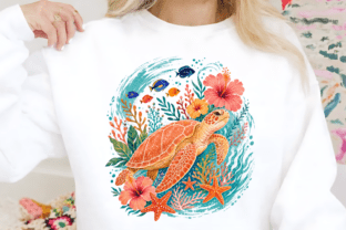 Sea Turtle Ocean Tropical Beach PNG Graphic by Design Station ...