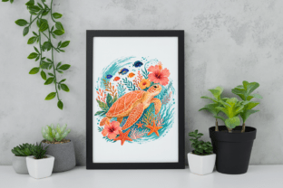 Sea Turtle Ocean Tropical Beach PNG Graphic by Design Station ...