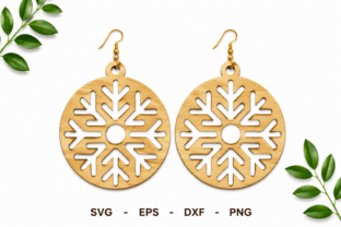 Snowflake Wooden Earrings Laser Cut SVG · Creative Fabrica