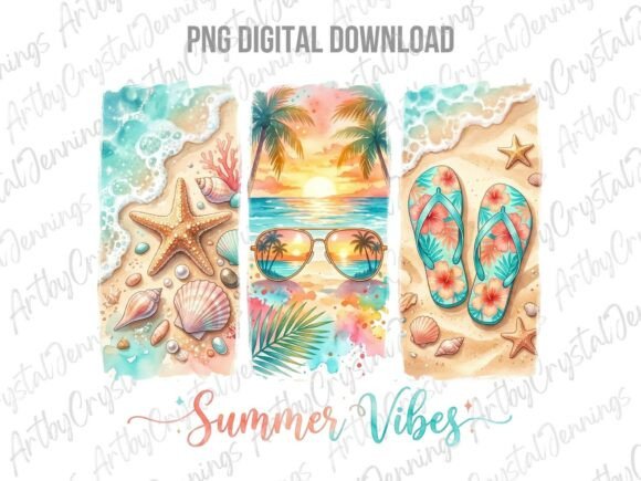 Retro Tropical Beach Sun PNG Graphic by ArtbyCrystalJennings · Creative ...