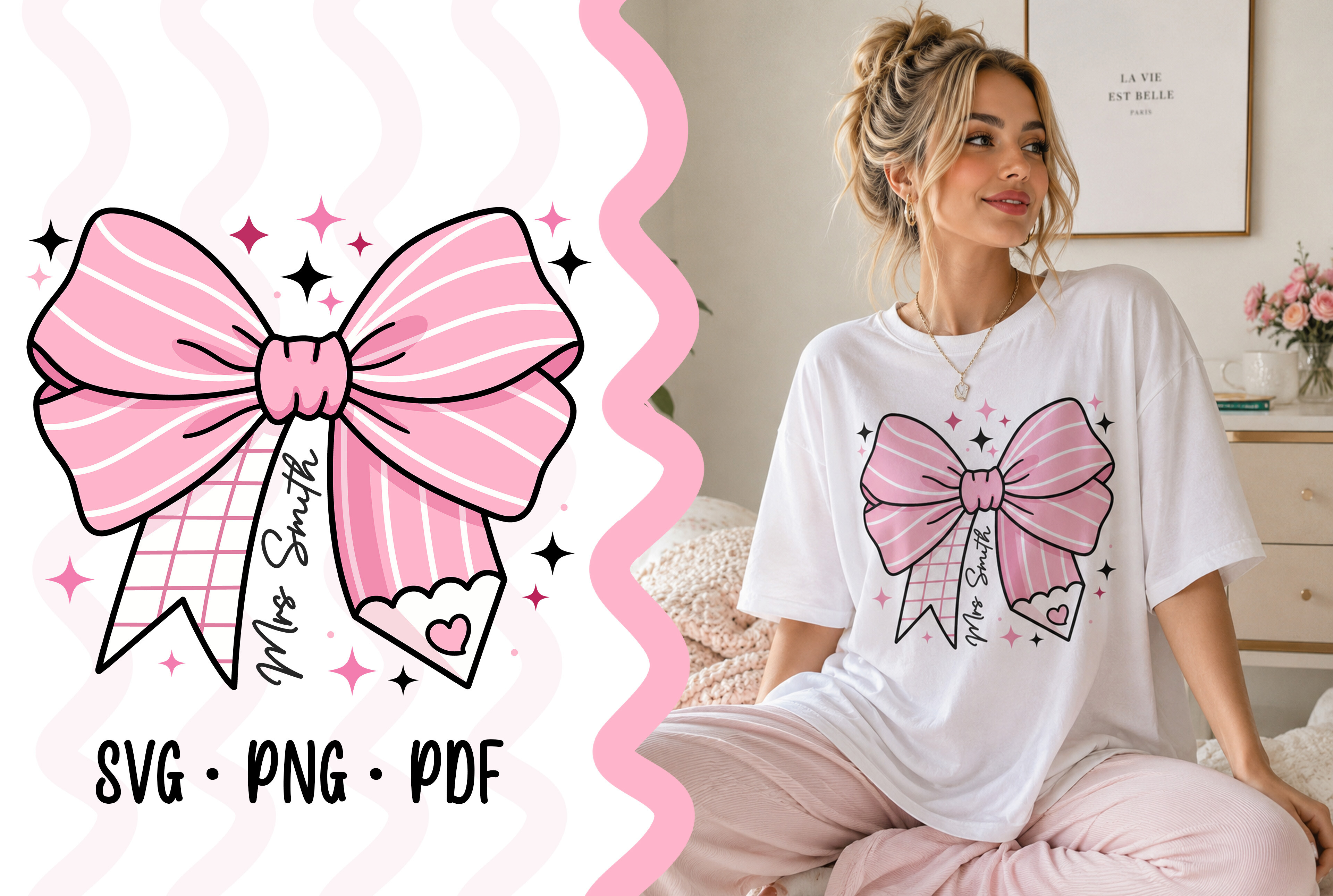 Back to School Coquette Bow SVG Design Graphic by Josehysf · Creative ...