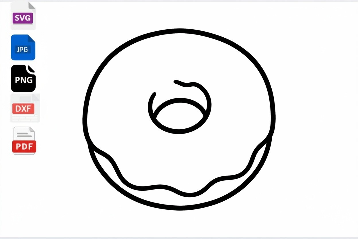 Donut Outline SVG PNG DXF PDF Files Graphic by mhrana730 · Creative Fabrica