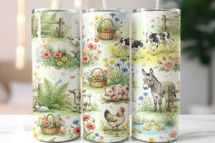 Farmyard Animals Tumbler PNG Sublimation Graphic by Begum Creation ...