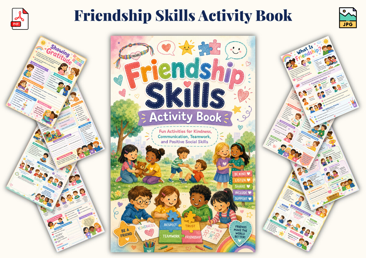 Friendship Skills Activity Book Graphic by KDPLab · Creative Fabrica