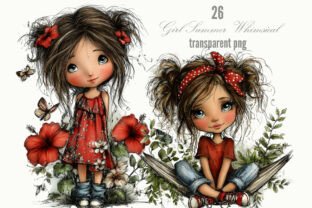 Girl Summer Whimsical Clipart Graphic by king store · Creative Fabrica
