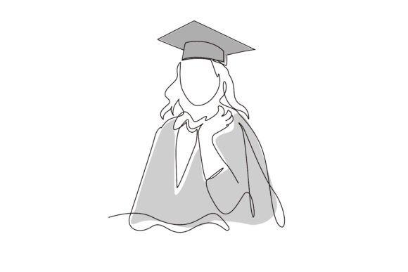 Graduate Girl Academic Gown Graphic by subujayd · Creative Fabrica