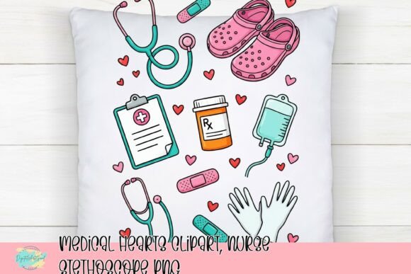 Medical Hearts Clipart, Nurse Stethoscope PNG Graphic by DigitalArtGood ...