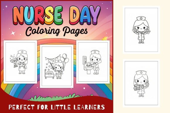Nurse Day Coloring Pages for Kids Graphic by TheStudyKits · Creative ...