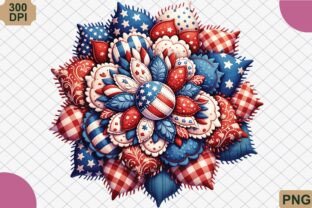 Patriotic Patchwork Flower PNG Graphic by tauhiddesignstore · Creative ...