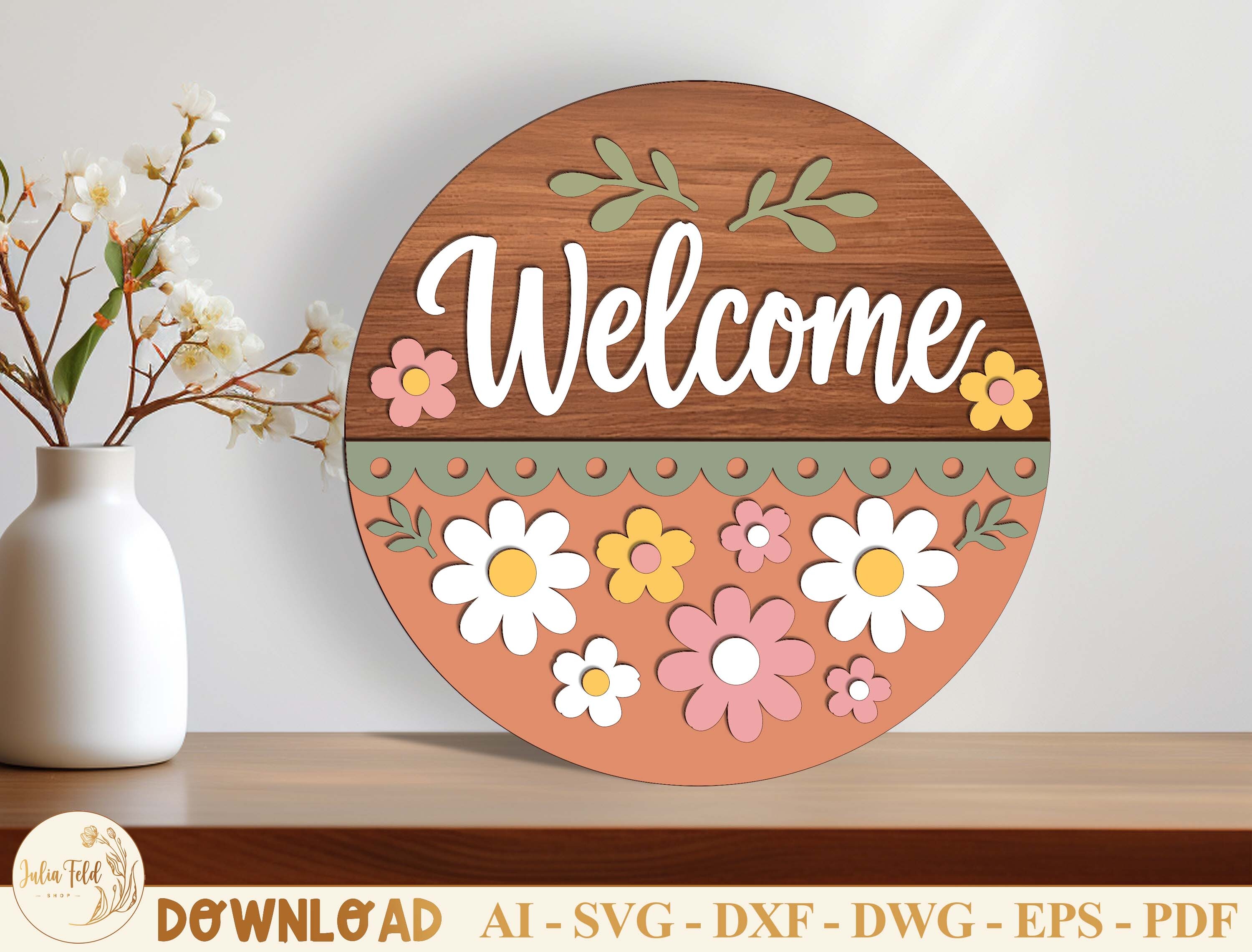 Spring Door Hanger Laser Cut File SVG · Creative Fabrica