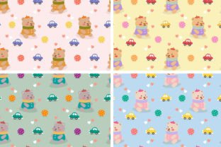 Adorable Sitting Bear and Childhood Toys Gráfico por thanaporn.pinp ...