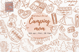Camping Mom Hand Drawn Clipart Bundle Graphic by RimzStudio · Creative ...
