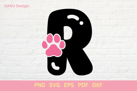 Dog Paw Bubble Font Animal Foot Alphabet Graphic by HARUdesign ...