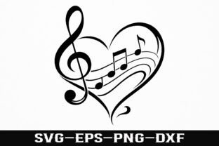 Love Music Notes SVG Design Graphic by Digital Dream Craft · Creative ...