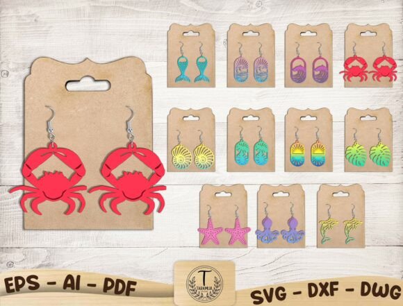 Leaf Wood Earrings Laser Cut SVG File · Creative Fabrica