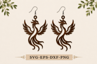 Phoenix Earring SVG,Laser Cut Files · Creative Fabrica
