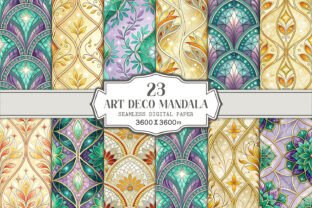Art Deco Mandala Seamless Pattern Bundle Graphic by Vectornest12 ...