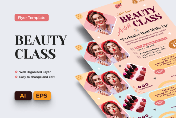 Beauty Class Flyer Template Graphic by creativeproduction.rrgraph ...