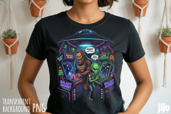 Bigfoot Alien Arcade Gaming PNG Graphic by jijopero · Creative Fabrica