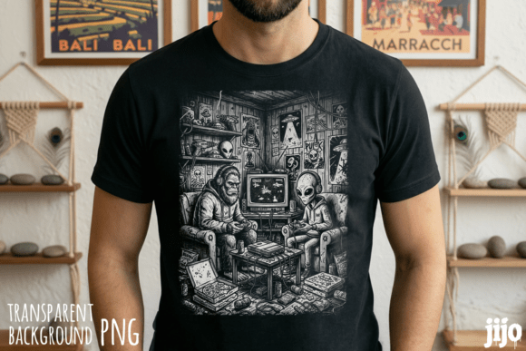 Bigfoot Alien Gaming Retro PNG Graphic by jijopero · Creative Fabrica