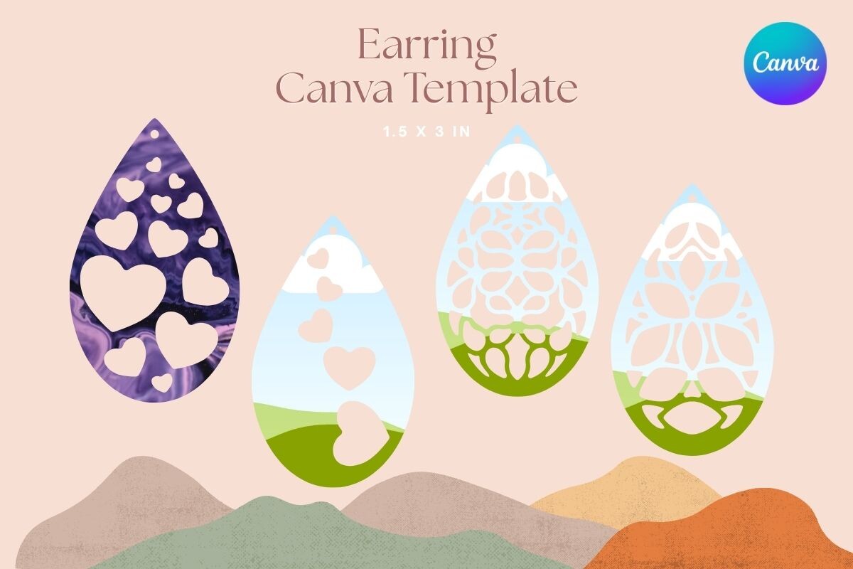 Earring Canva Frame Jewelry Template_34 Graphic by nicharshop168 ...