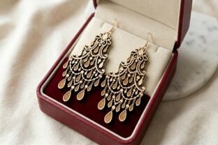 Elegant Filigree Chandelier Earring · Creative Fabrica