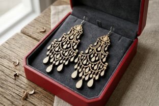 Elegant Filigree Chandelier Earring · Creative Fabrica