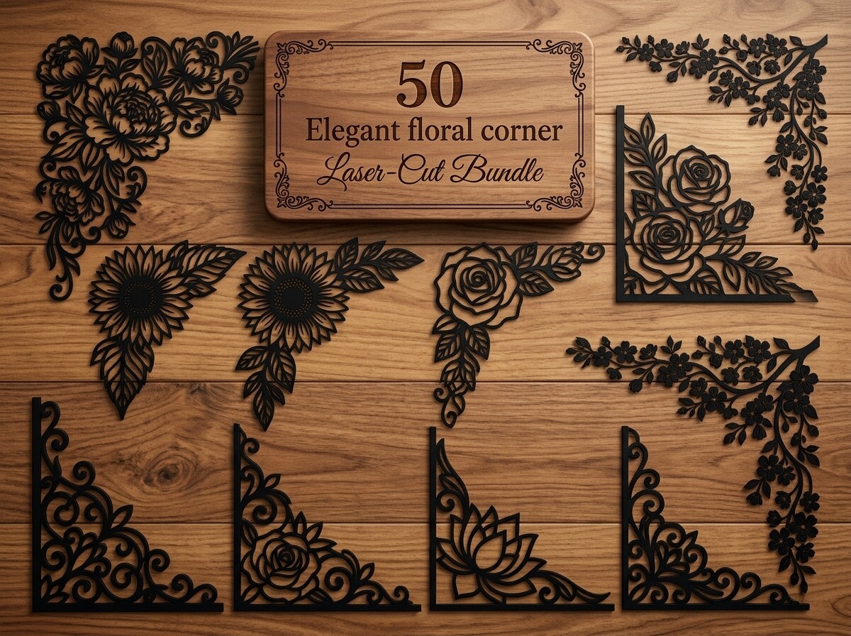 Elegant Floral Corner Graphic by Amazin_art · Creative Fabrica