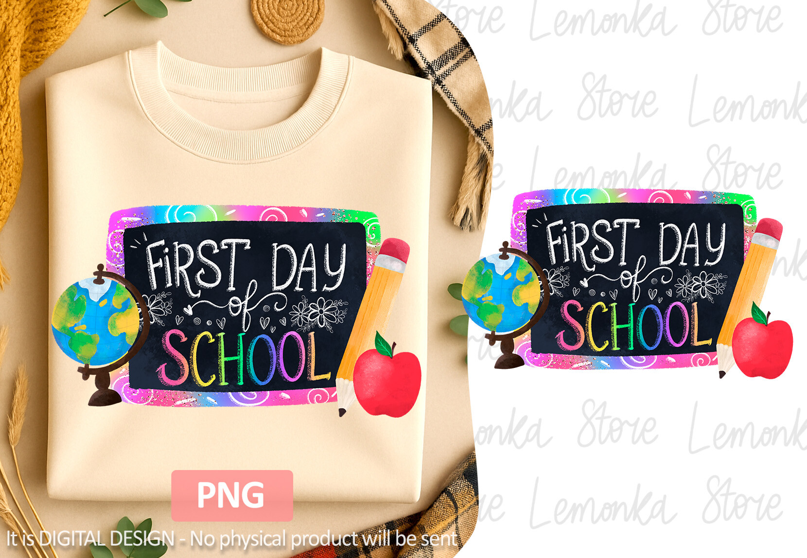 FIrst Day of School PNG, Teacher Clipart Graphic by LemonkaStore ...