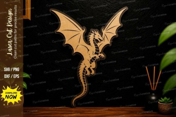Fantasy Dragon Laser Cut Svg Design · Creative Fabrica