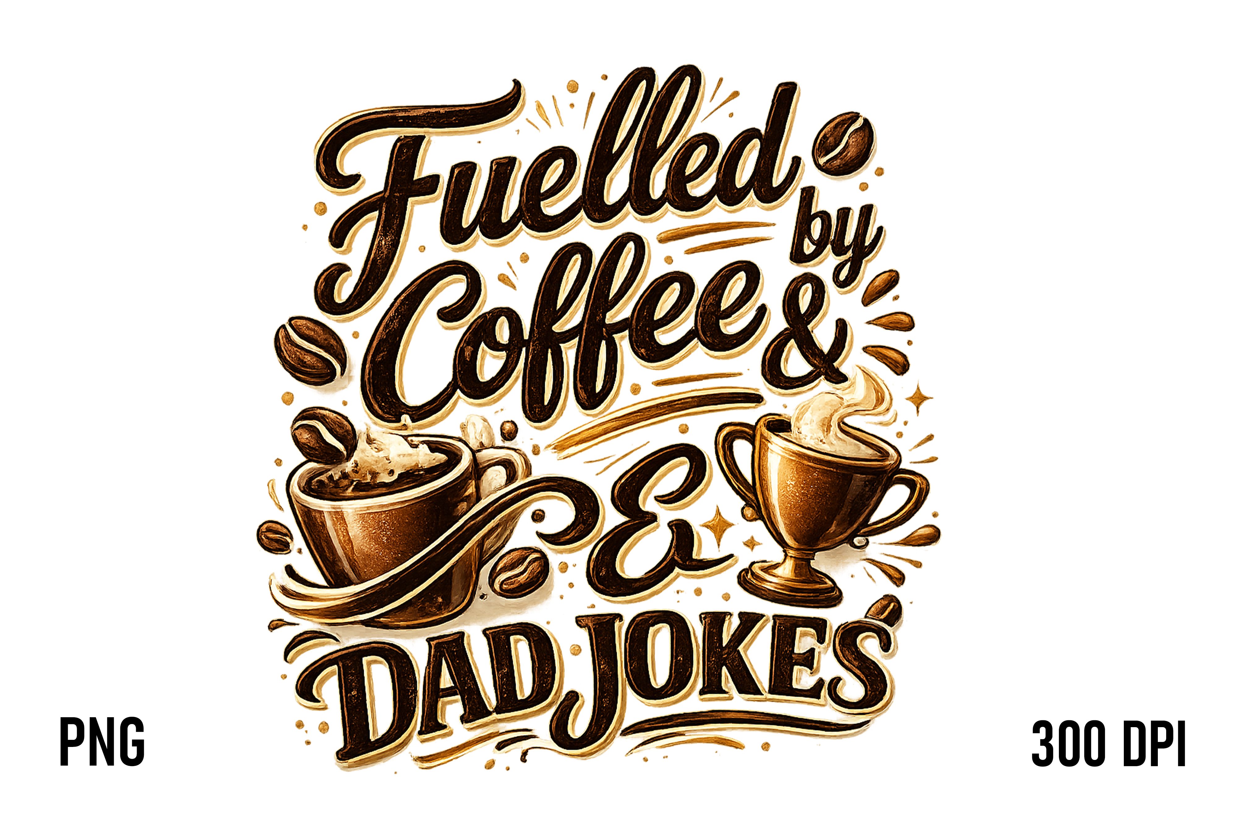 Fueled by Coffee Dad Jokes Graphic by SaraahCraft · Creative Fabrica