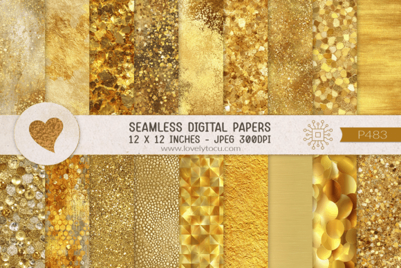 Gold Glitter and Metallic Textures Graphic by Lovelytocu · Creative Fabrica