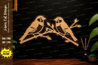 Love Birds Branch Laser Cut Svg Design · Creative Fabrica