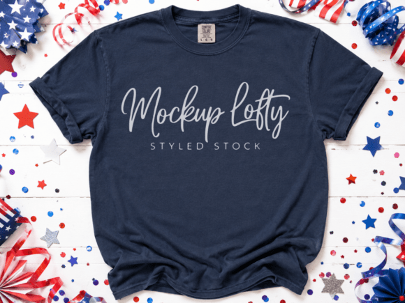 Gildan 5000 4th of July Flat Lay Mockup Graphic by Mockup Lofty ...
