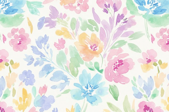 Pastel Watercolor Floral Seamless Patter Graphic by juman · Creative ...