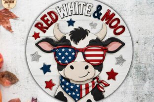 Patriotic Cow Door Hanger Cut File SVG · Creative Fabrica