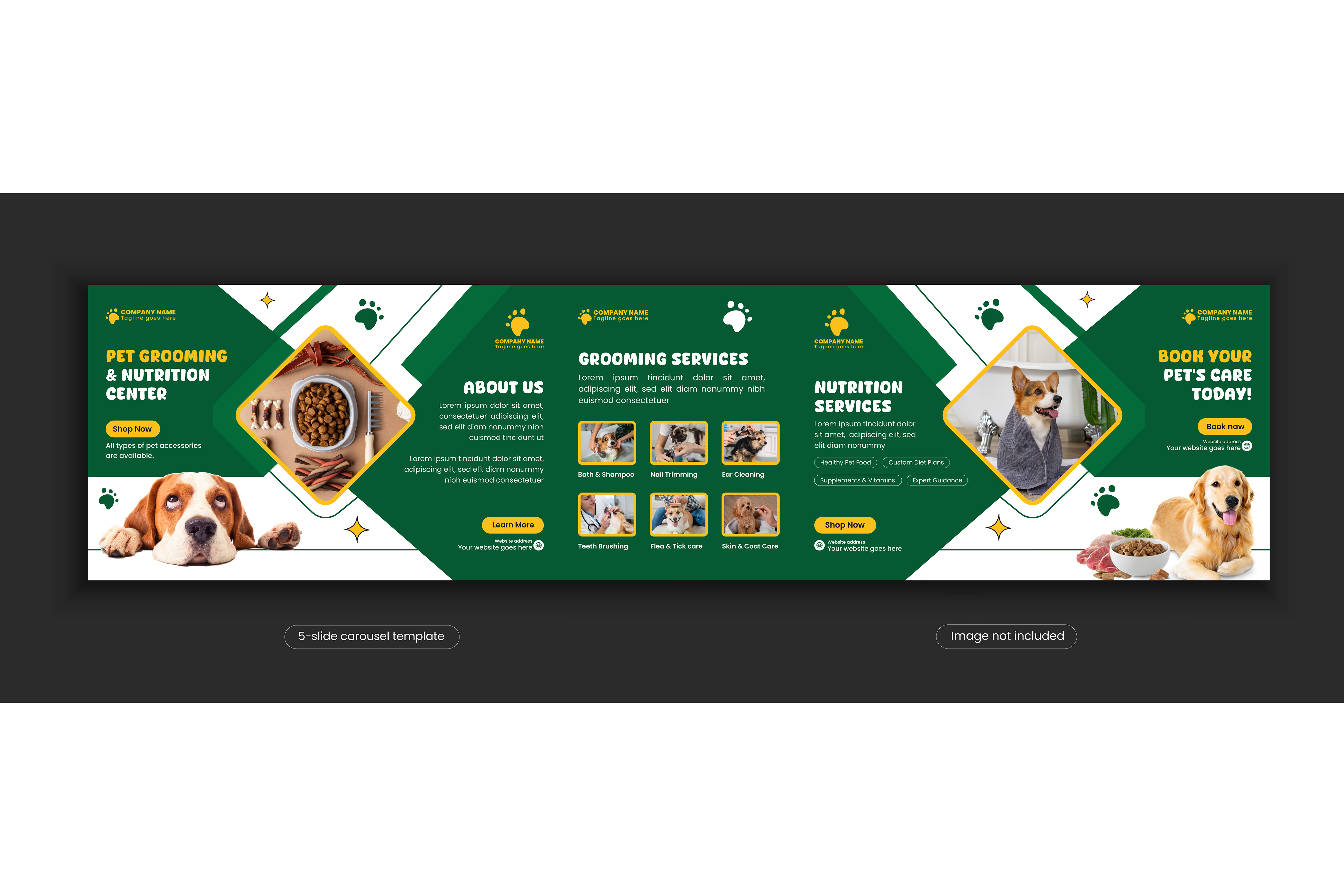 Pet Grooming Carousel Template Graphic by holylayer · Creative Fabrica
