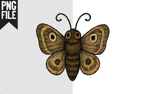 Quirky Woodland Animal Moth Png Clipart, Graphic by Samira777 ...