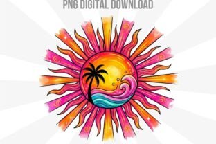 Retro Tropical Beach Sun PNG Graphic by ArtbyCrystalJennings · Creative ...