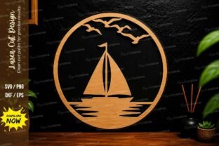 Sailboat Ocean Scene Laser Cut Svg · Creative Fabrica
