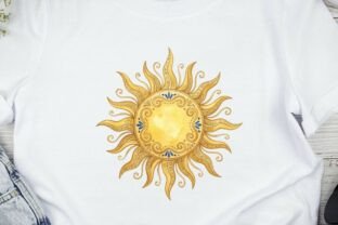 Watercolor Celestial Gold Sun PNG Graphic by ArtbyCrystalJennings ...