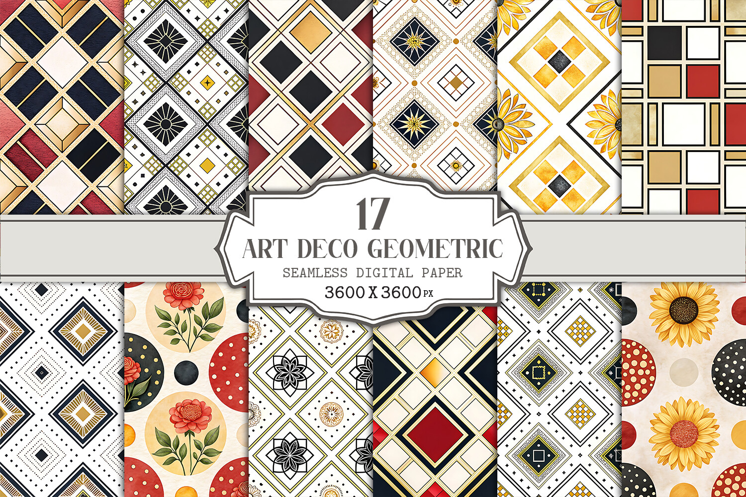 Art Deco Geometric Seamless Pattern Graphic by Vectornest12 · Creative ...
