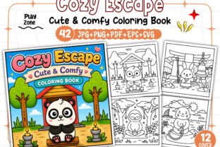 Cozy Escape Cute & Comfy Coloring Pages Graphic by PLAY ZONE · Creative ...