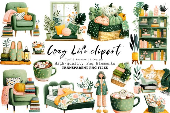 Cozy Life Clipart Bundle Graphic by Dreamshop · Creative Fabrica