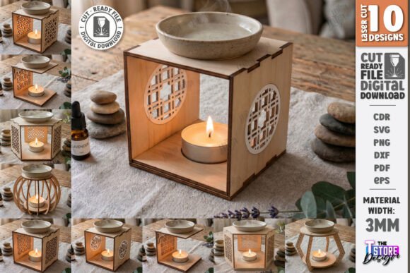 Essential Oil Burner Laser Cut Bundle · Creative Fabrica